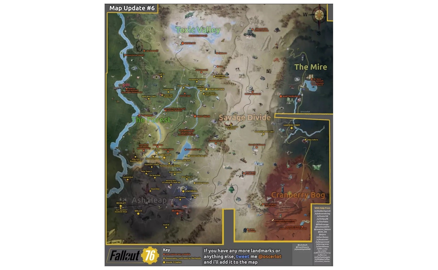 Nieoficjalna mapa Fallout 76 odtworzona przez internautów | Eurogamer.pl