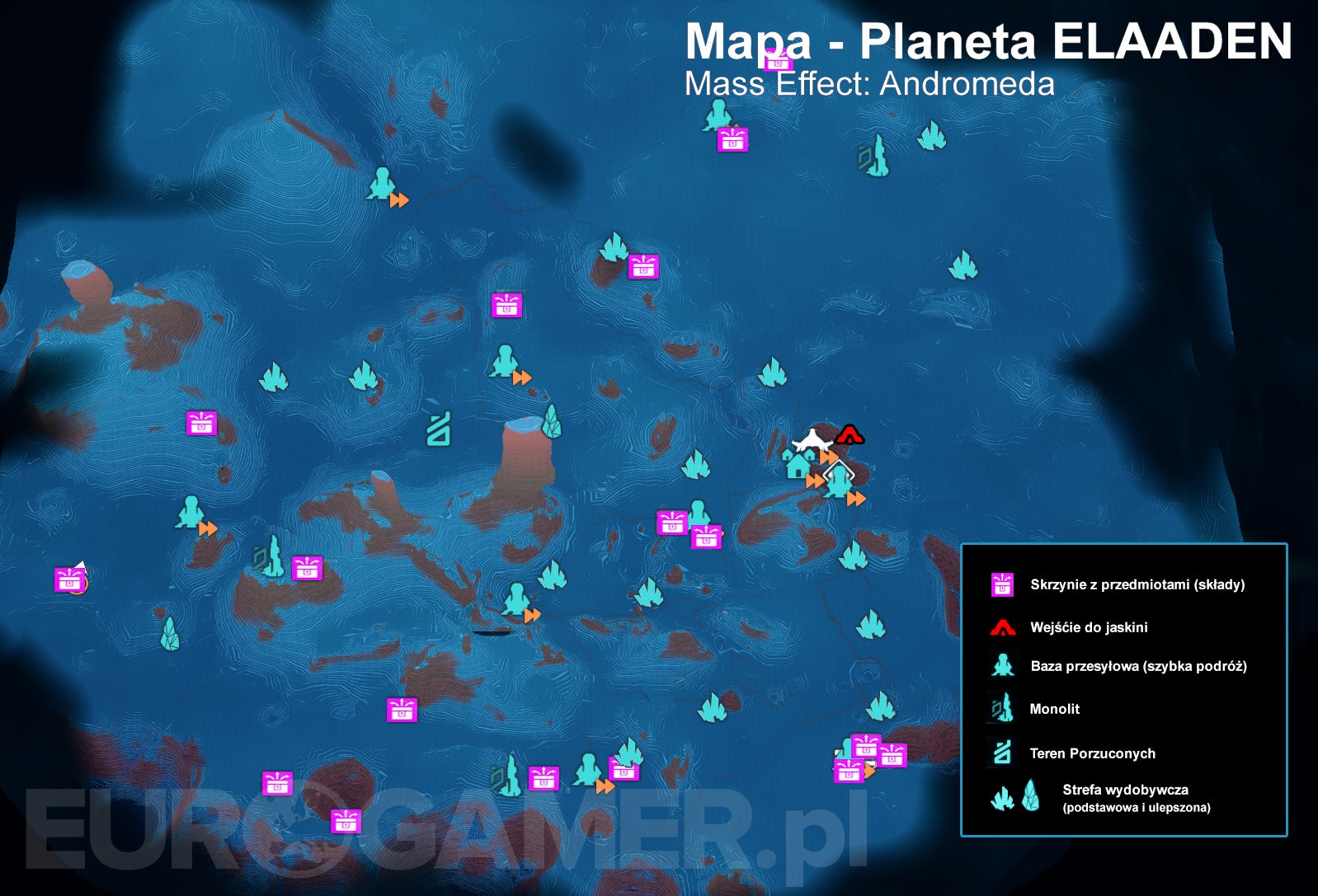 Mass Effect: Andromeda - Mapa Elaaden: skrzynie, bazy, jaskinie ...