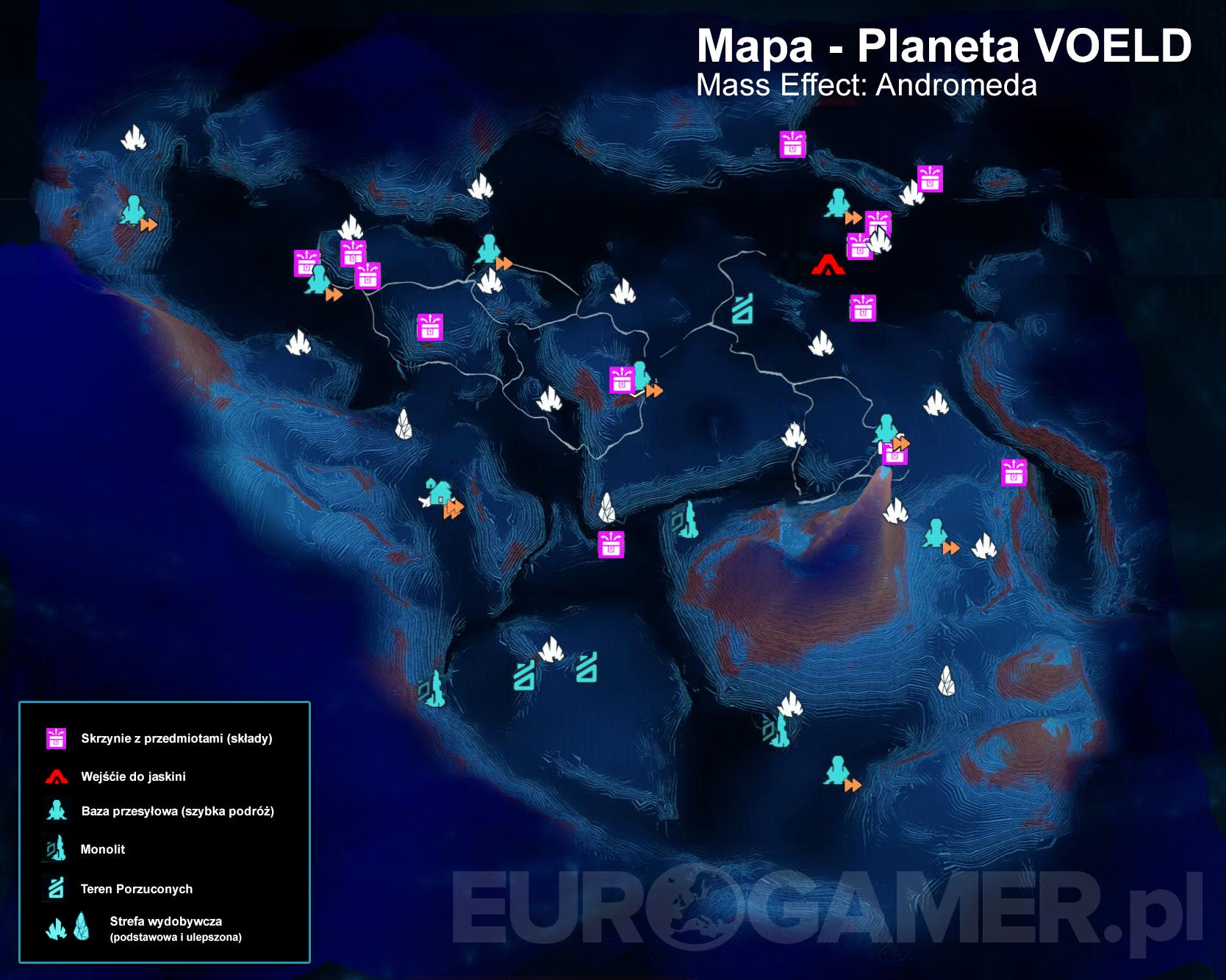 Mass Effect: Andromeda - Mapa Voeld: skrzynie, bazy, jaskinie, sekrety ...