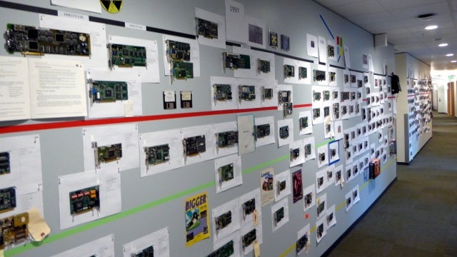 Microsoft show off their wall of GPU history | Rock Paper Shotgun