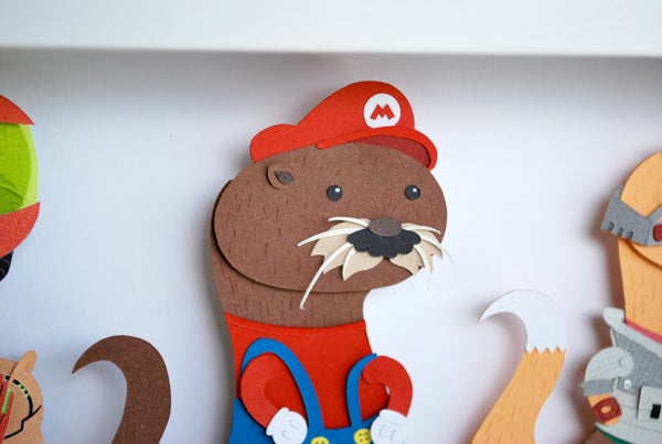 Nintendo characters realised as papercraft otters are strangely ...