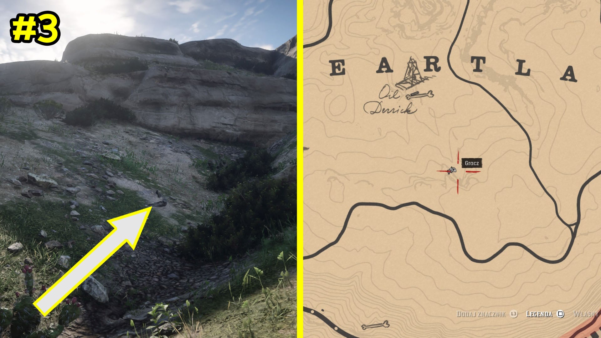 Red Dead Redemption 2 - kości dinozaurów (mapa): misja Próba wiary ...