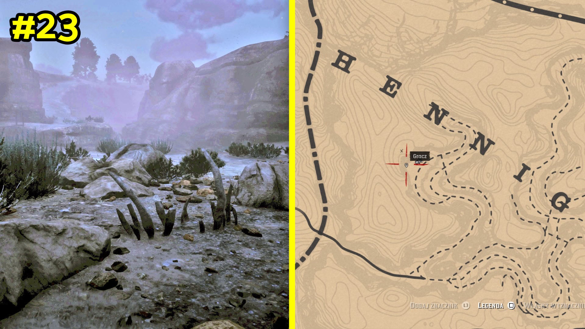 Red Dead Redemption 2 - kości dinozaurów (mapa): misja Próba wiary ...