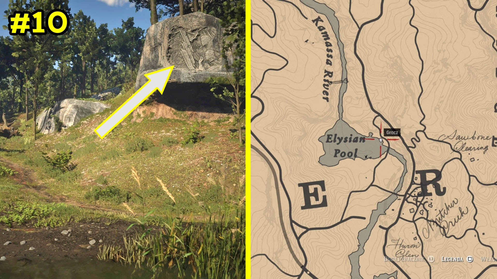 Red Dead Redemption 2 - petroglify, rzeźby w skale (mapa): misja ...