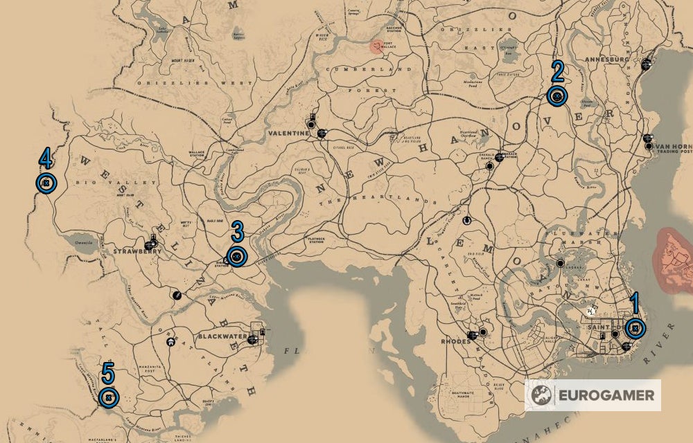 Red Dead Redemption 2: Trapper finden - Karte mit allen Locations ...