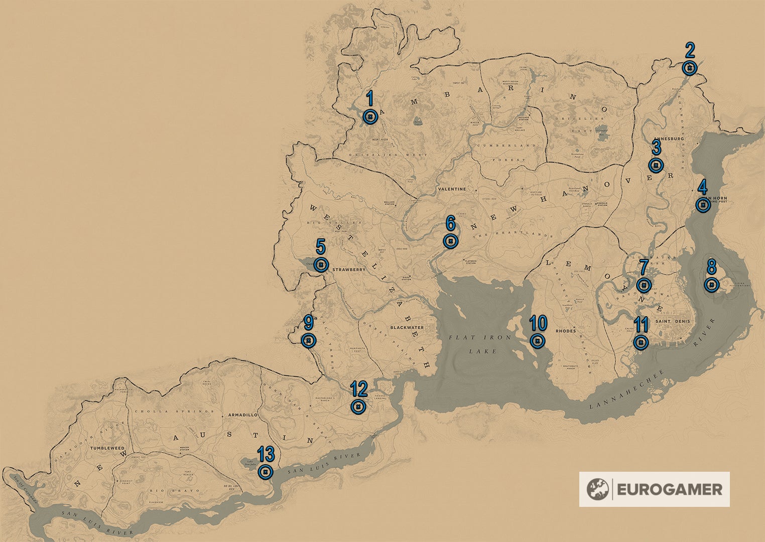 Red Dead Redemption 2 Legendary Fish - Alle locaties en hoe je het ...