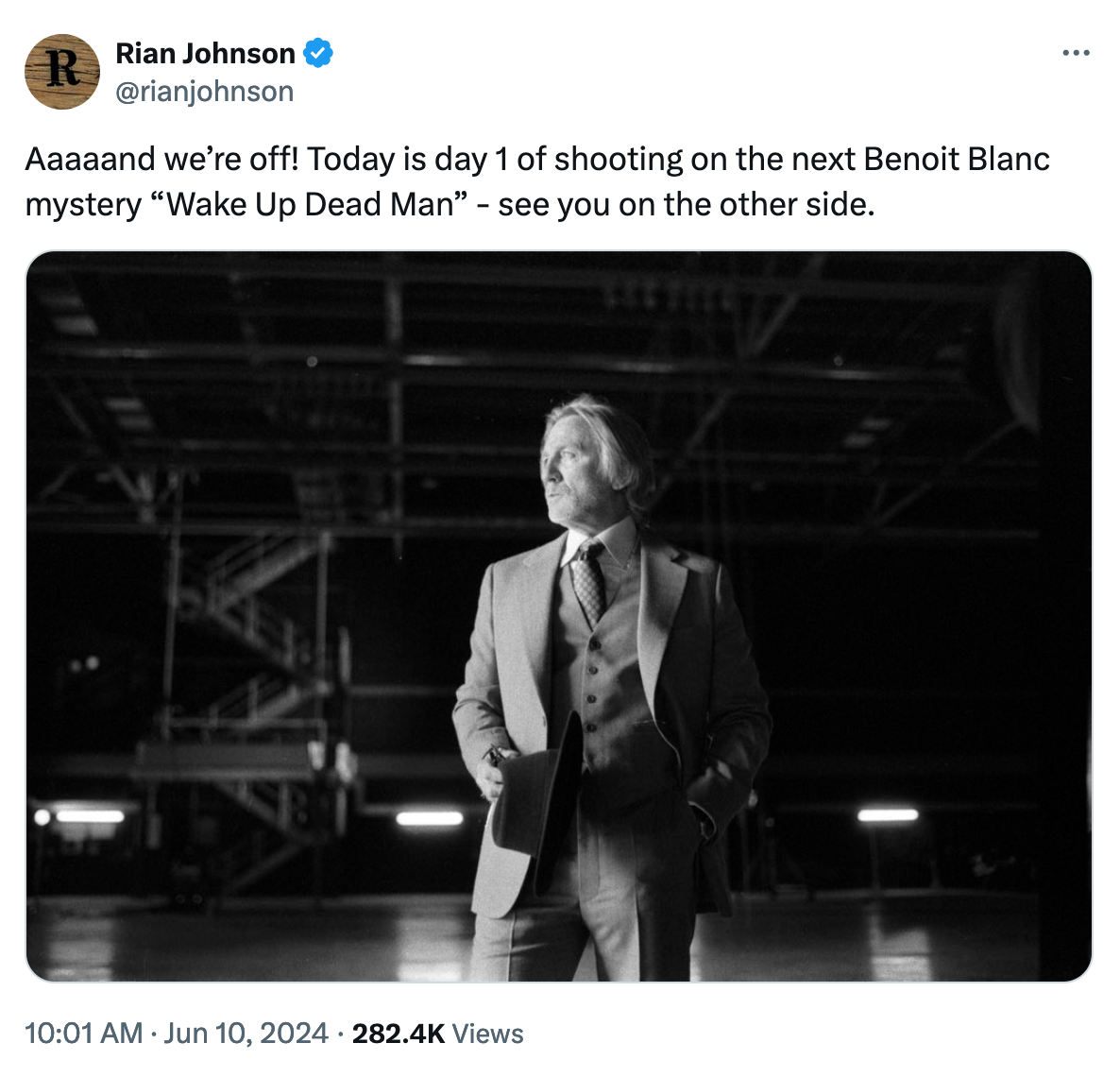 The first Wake Up Dead Man pic is here from Rian Johnson, and Daniel ...