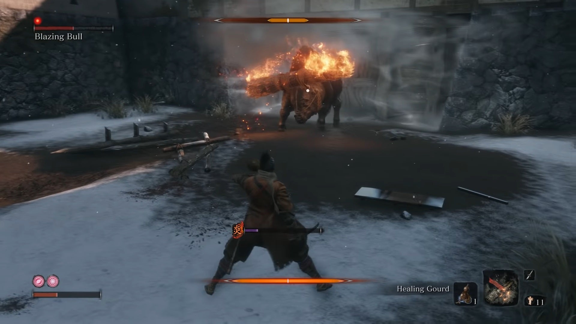 Sekiro Blazing Bull - how to finish the bull fight, Sakura Bull of the ...