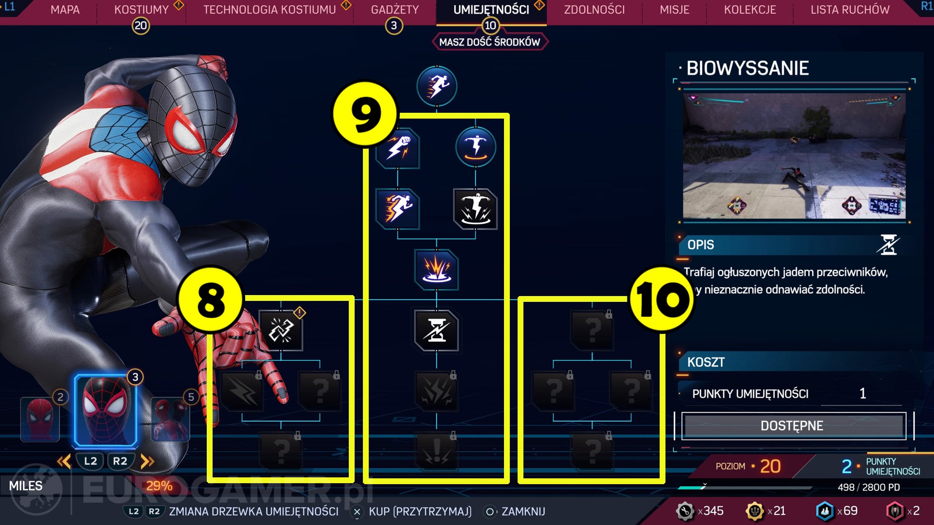 Spider-Man 2 - drzewka umiejętności | Eurogamer.pl
