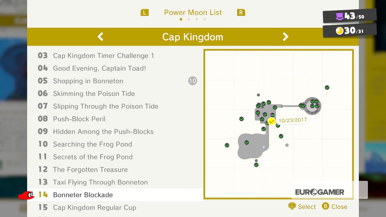 Super Mario Odyssey Cap Kingdom Power Moons - where to find Cap Kingdom ...