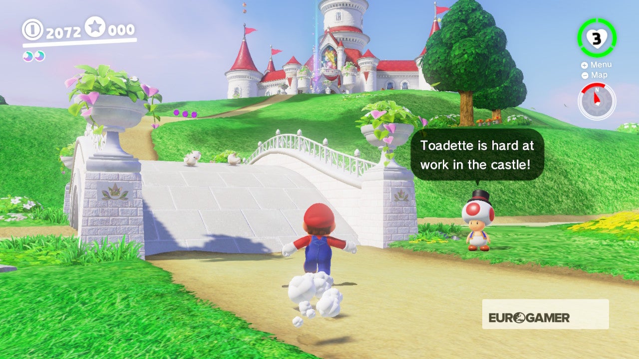 Super Mario Odyssey - Talk to Toad at the Castle, Archivist Toadette ...