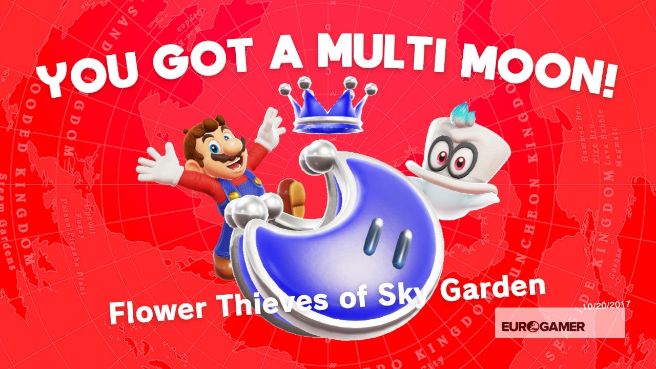 Super Mario Odyssey - Flower Thieves of Sky Garden and how to beat the ...