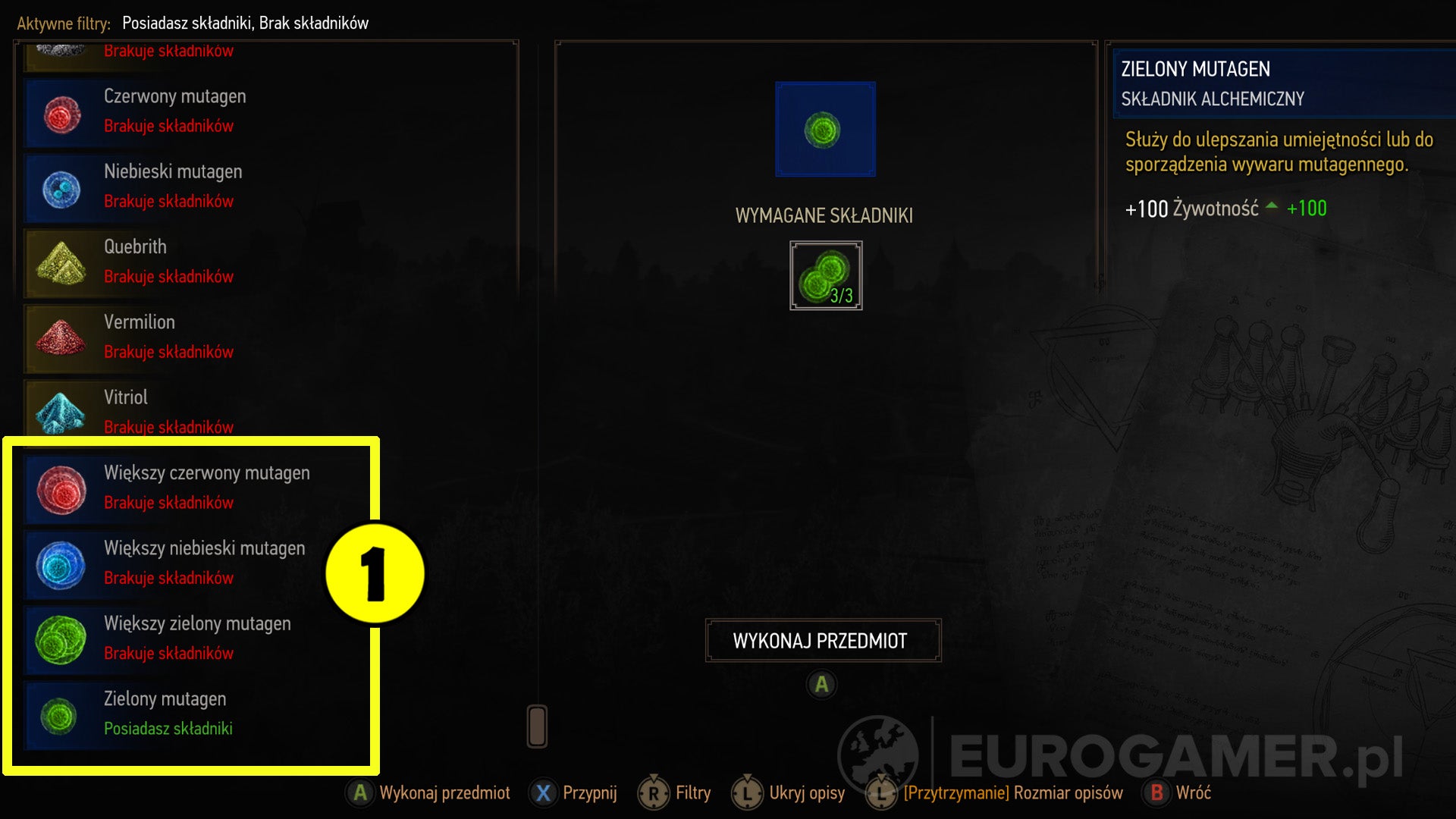 Wiedźmin 3 - mutageny: jak zdobyć, tworzenie, dopasowanie do zdolności ...