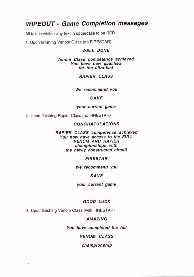 The original WipEout design document revealed | Eurogamer.net