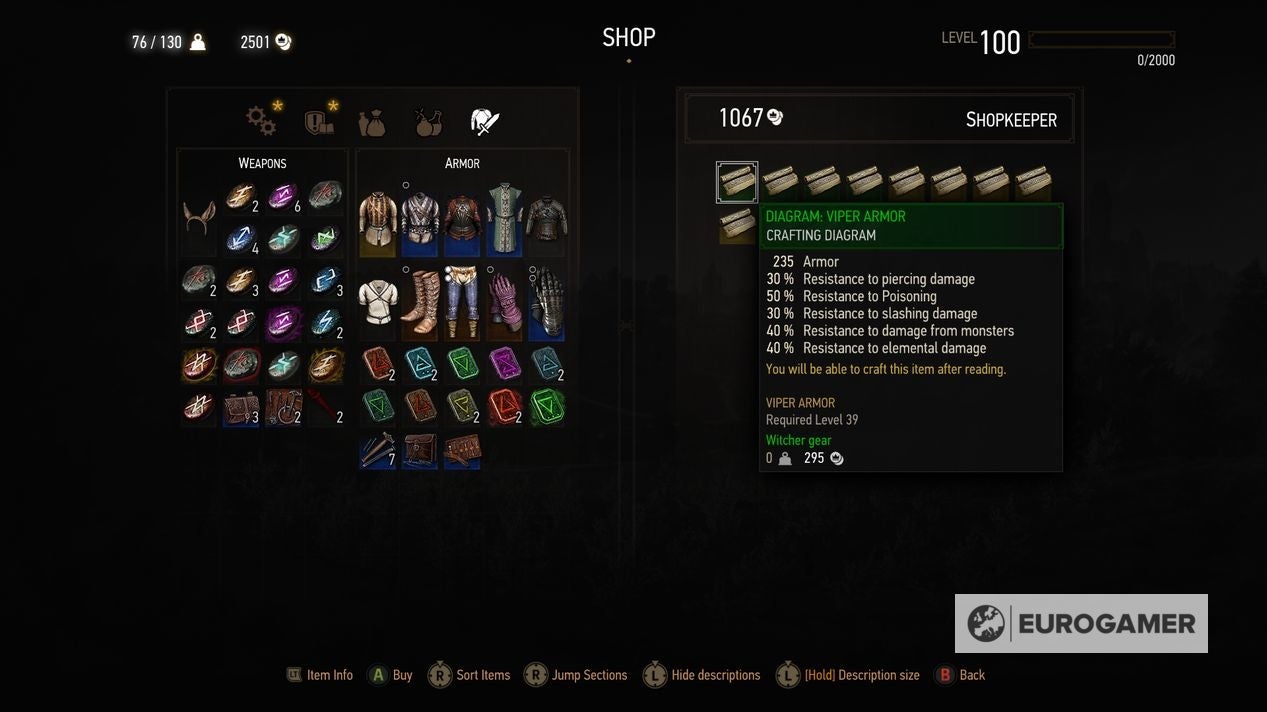 The Witcher 3 Viper gear: How to get all Viper armor and Viper sword ...