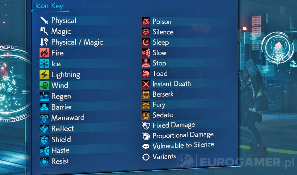 Final Fantasy 7 Remake - Icon Key, rodzaje ataków, obrażeń i efektów ...