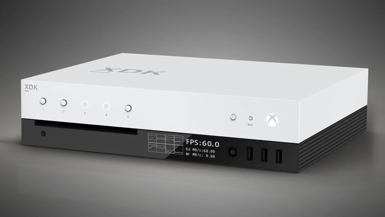 Xbox Scorpio's dev kit has a frame-rate counter on the front | VG247